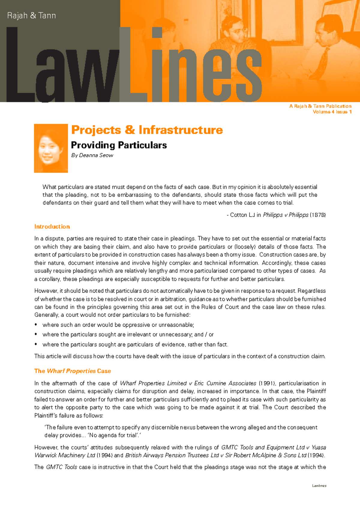 Providing- Particulars further and Better Particulars - Lawlines Rajah ...