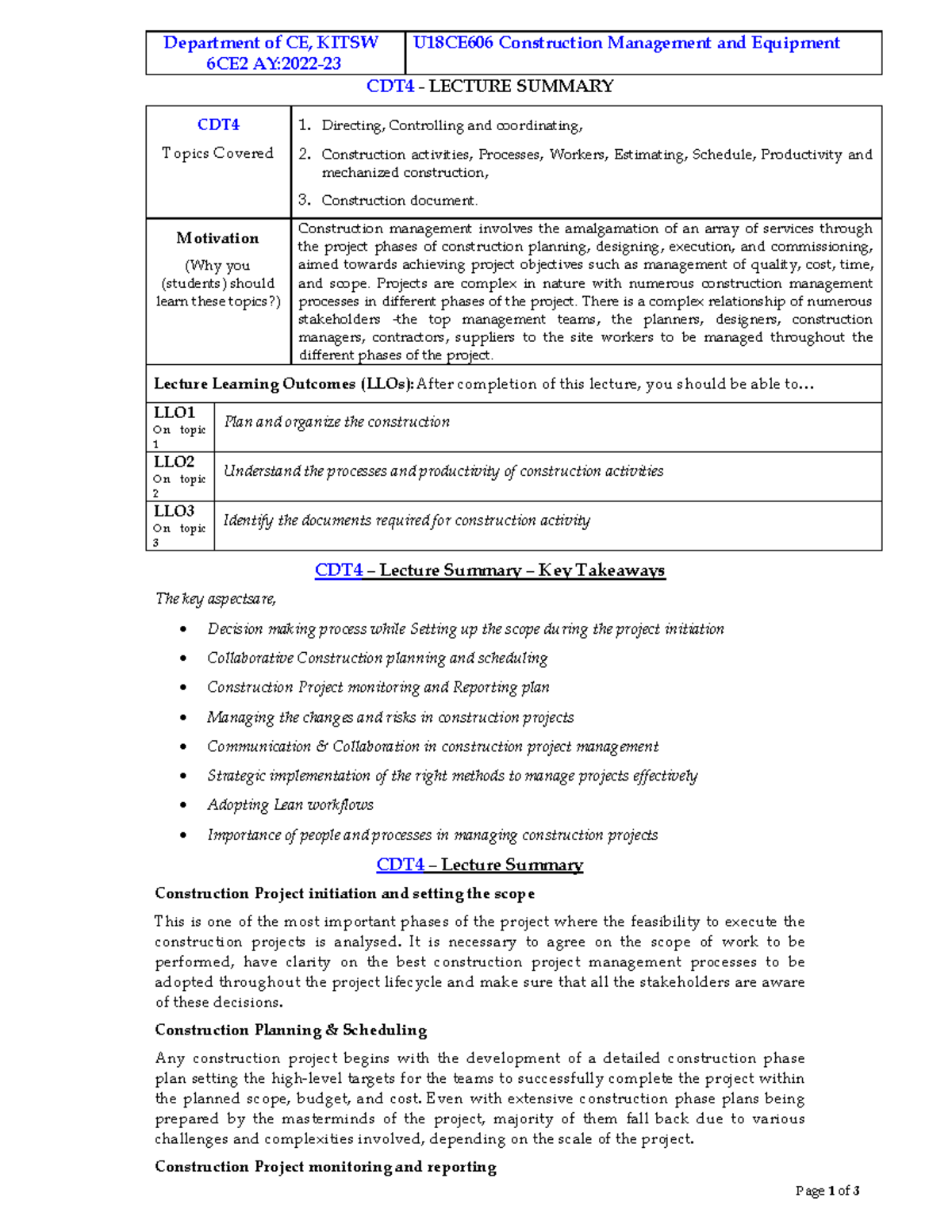 W2CDT4 - Directing, Controlling and coordinating, Construction ...
