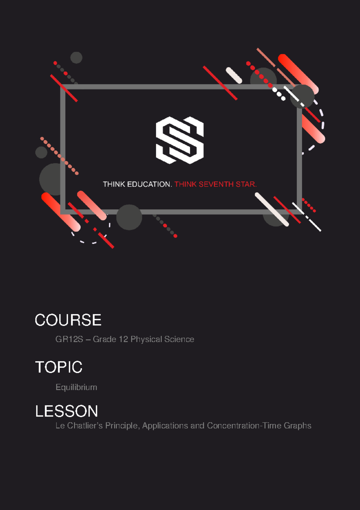 WSF GR12S Equilibrium Le Chateliers Principle Applications and ...
