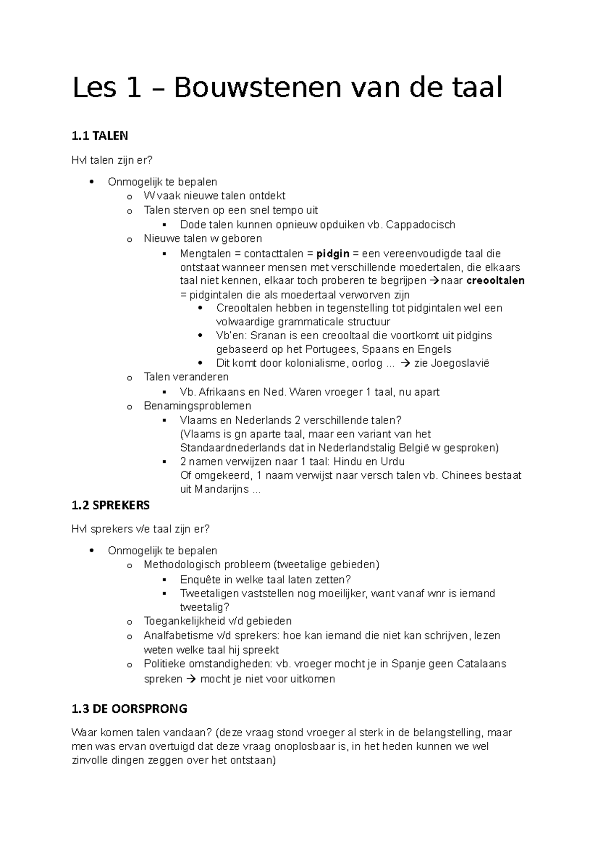 Les 1 - eigen notities - bouwstenen taal 1e les - Les 1 – Bouwstenen ...