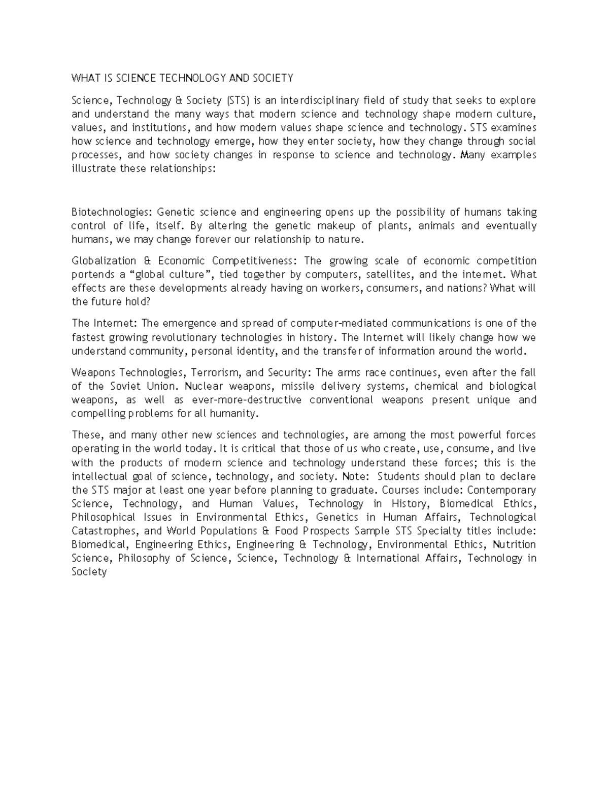 Science, Technology, and Society - WHAT IS SCIENCE TECHNOLOGY AND ...