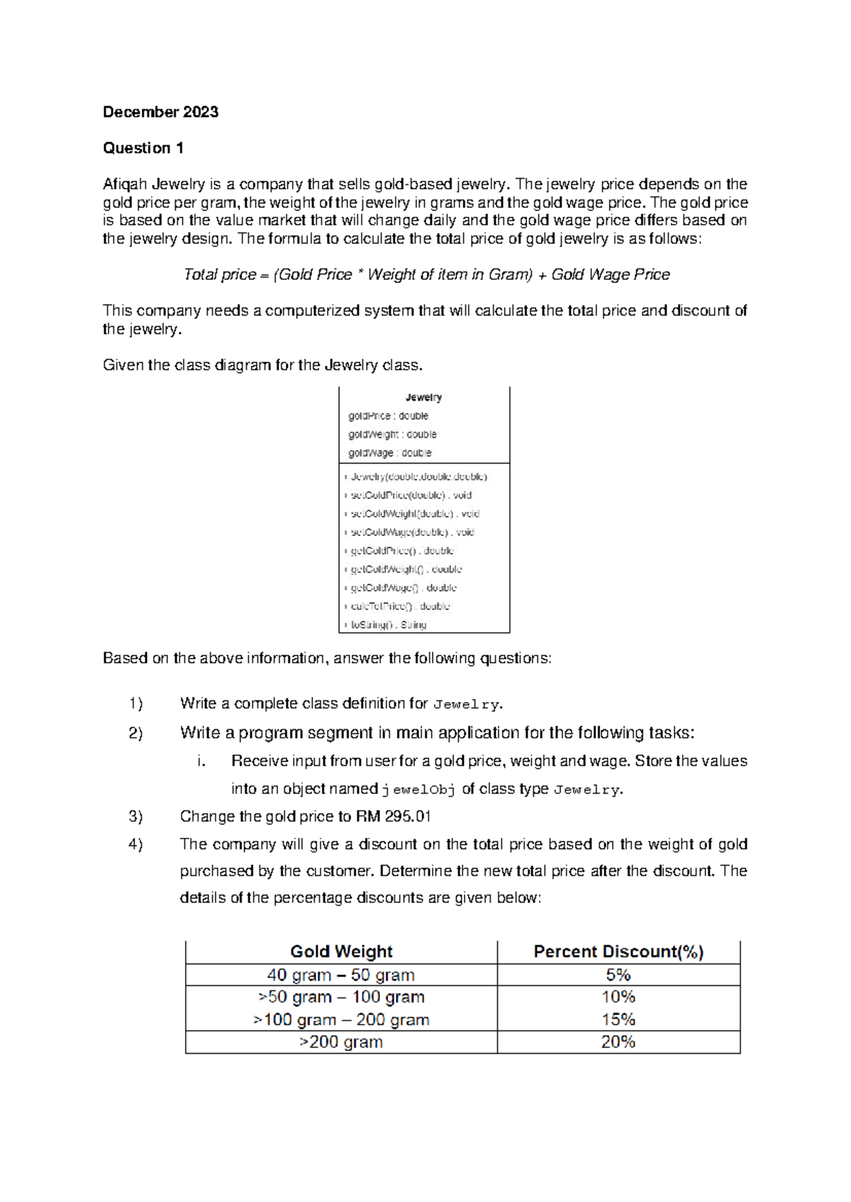 Tutorial Chapter 3 Part 2 December 2023 Question 1 Afiqah Jewelry Is A Company That Sells