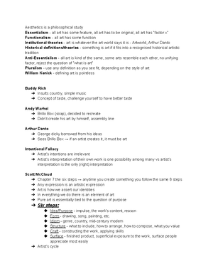 GNED 1201 - Lecture notes 1-3 - What Is Dance Art Story/Narrative ...