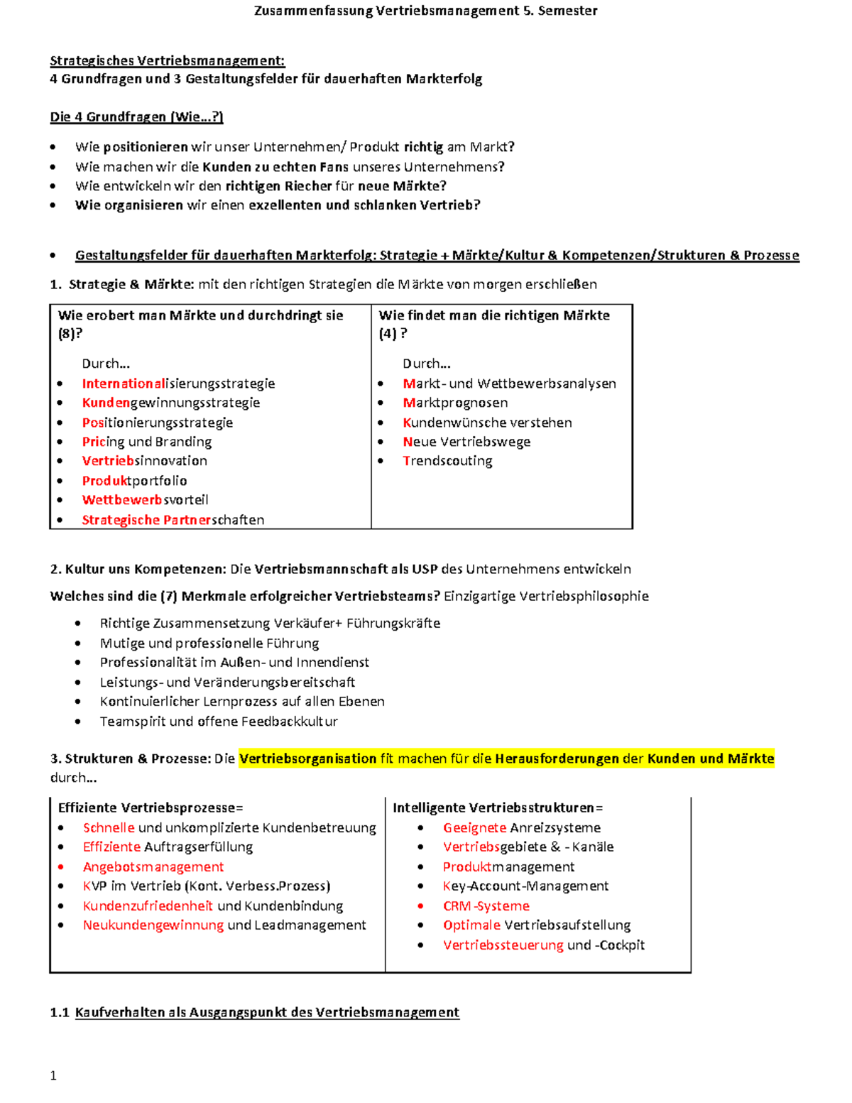 Zusammenfassung Vertriebsmanagement S5 - Warning: TT: undefined function: 32 Warning: TT ...