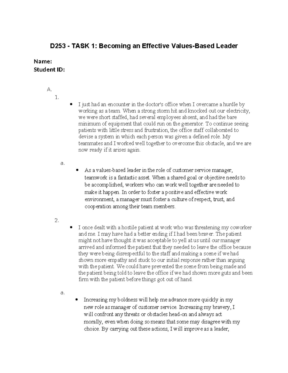 D253 Task 1 Final SD - Task 1 D253 - D253 - TASK 1: Becoming an ...