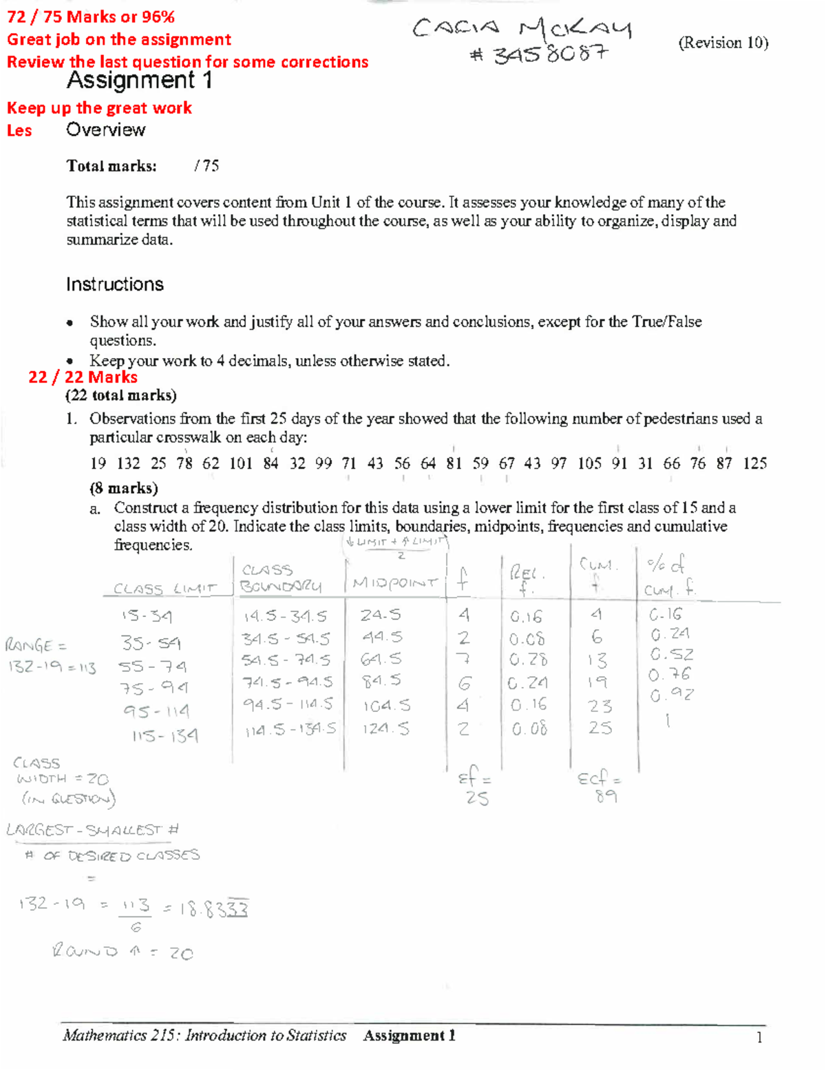 Assignment 1 - marked - ####### c c, 挀开,LA嘀尀 퀀񐀀 ⴀ最S 80 8ꄀ樀 (Revision 10 ...