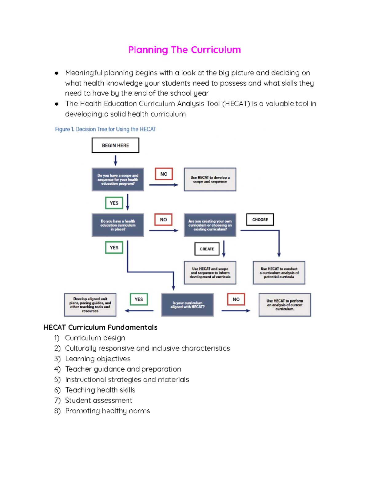 Planning The Curriculum Notes - Planning The Curriculum Meaningful ...