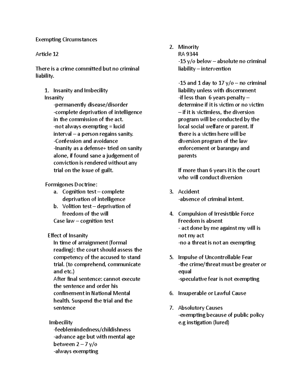 Exempting Circumstances Crimi - Exempting Circumstances Article 12 ...