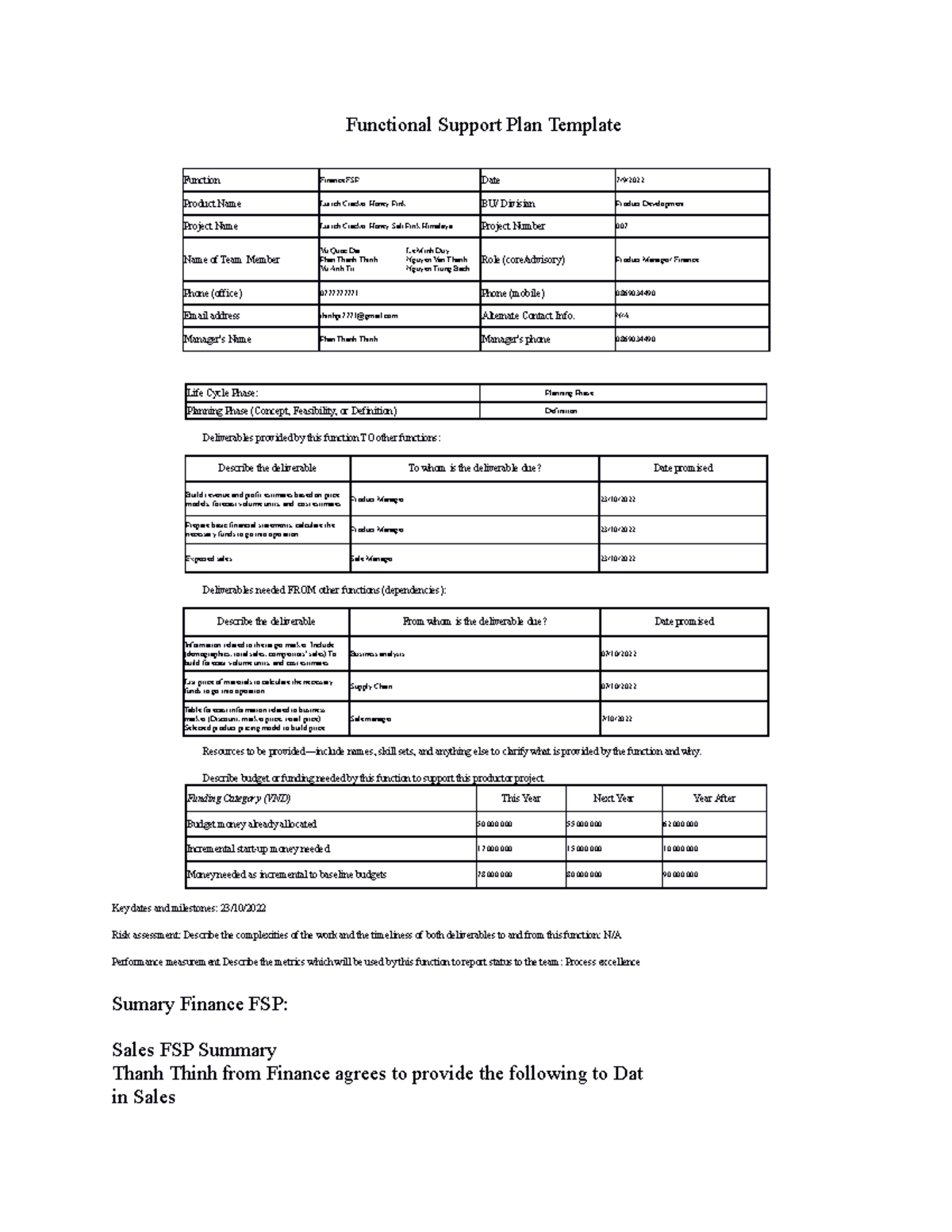 Functional Support Plan Template - Functional Support Plan Template ...
