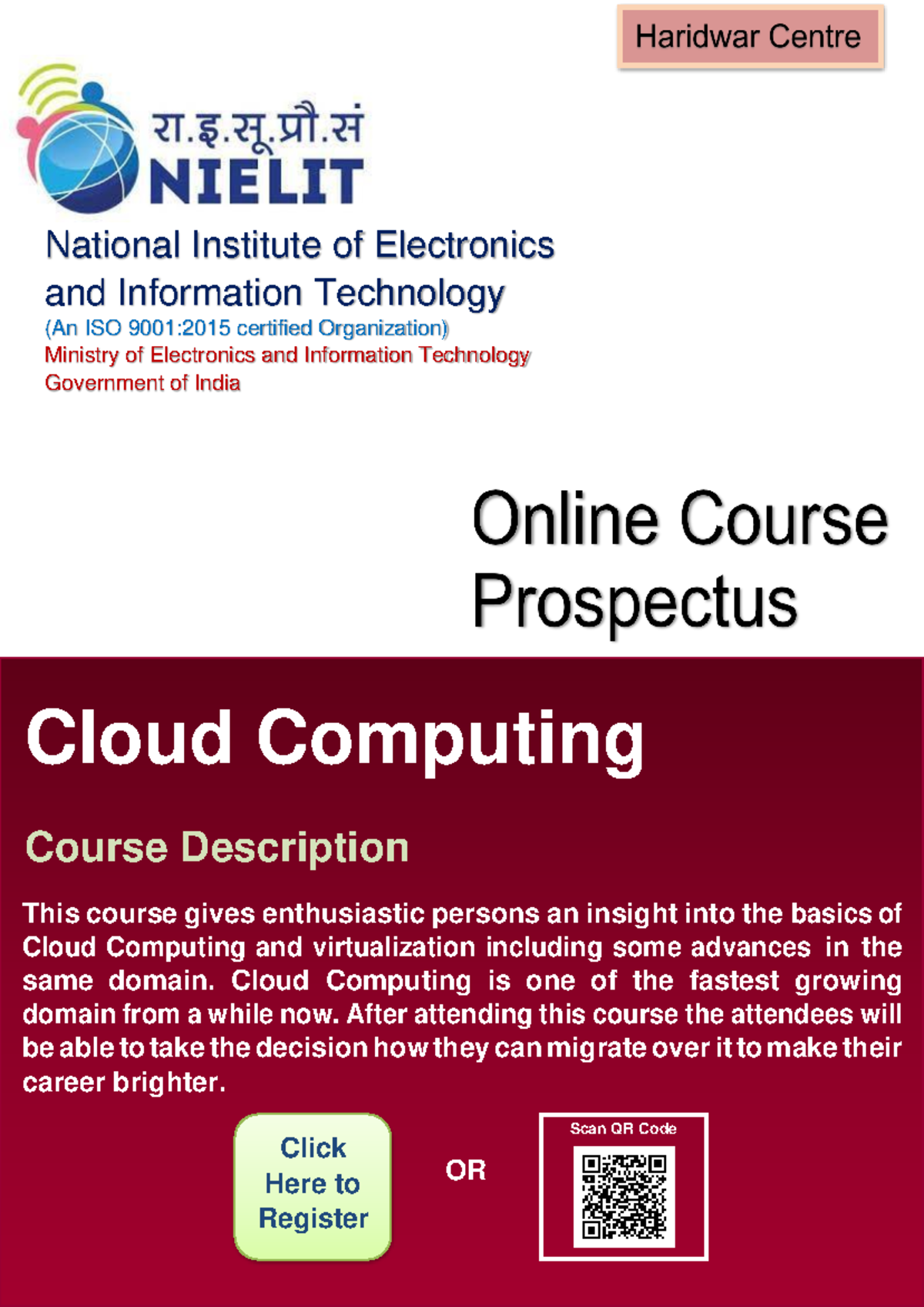 Cloud computing Prospectus Nielit Haridwar 2 0 - March 2020 | National Institute of Electronics ...