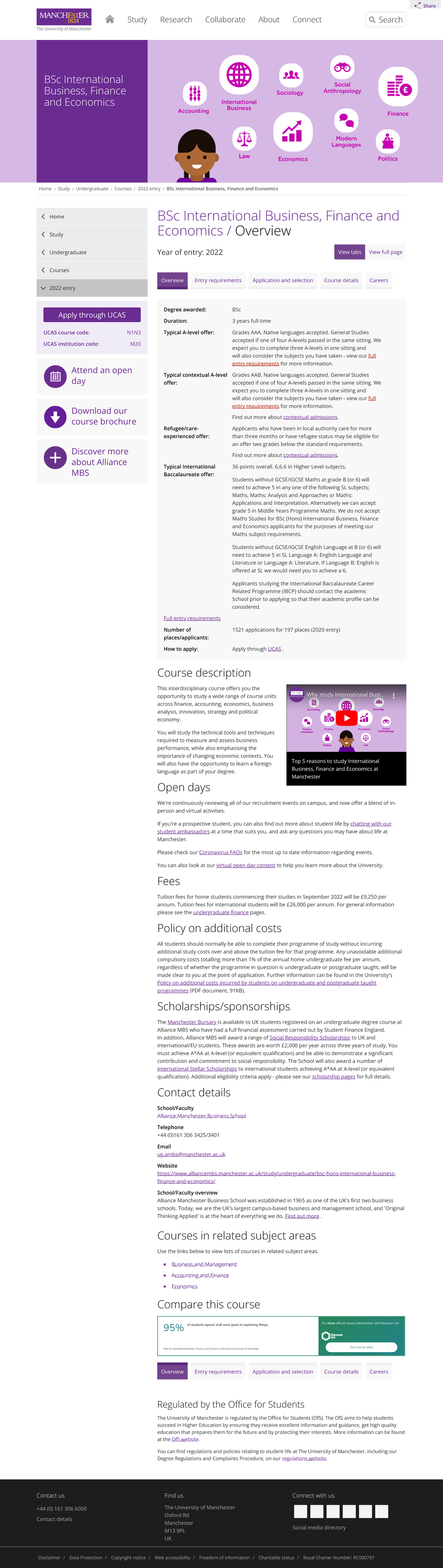 BSc International Business, Finance and Economics… - The OfS aims to ...