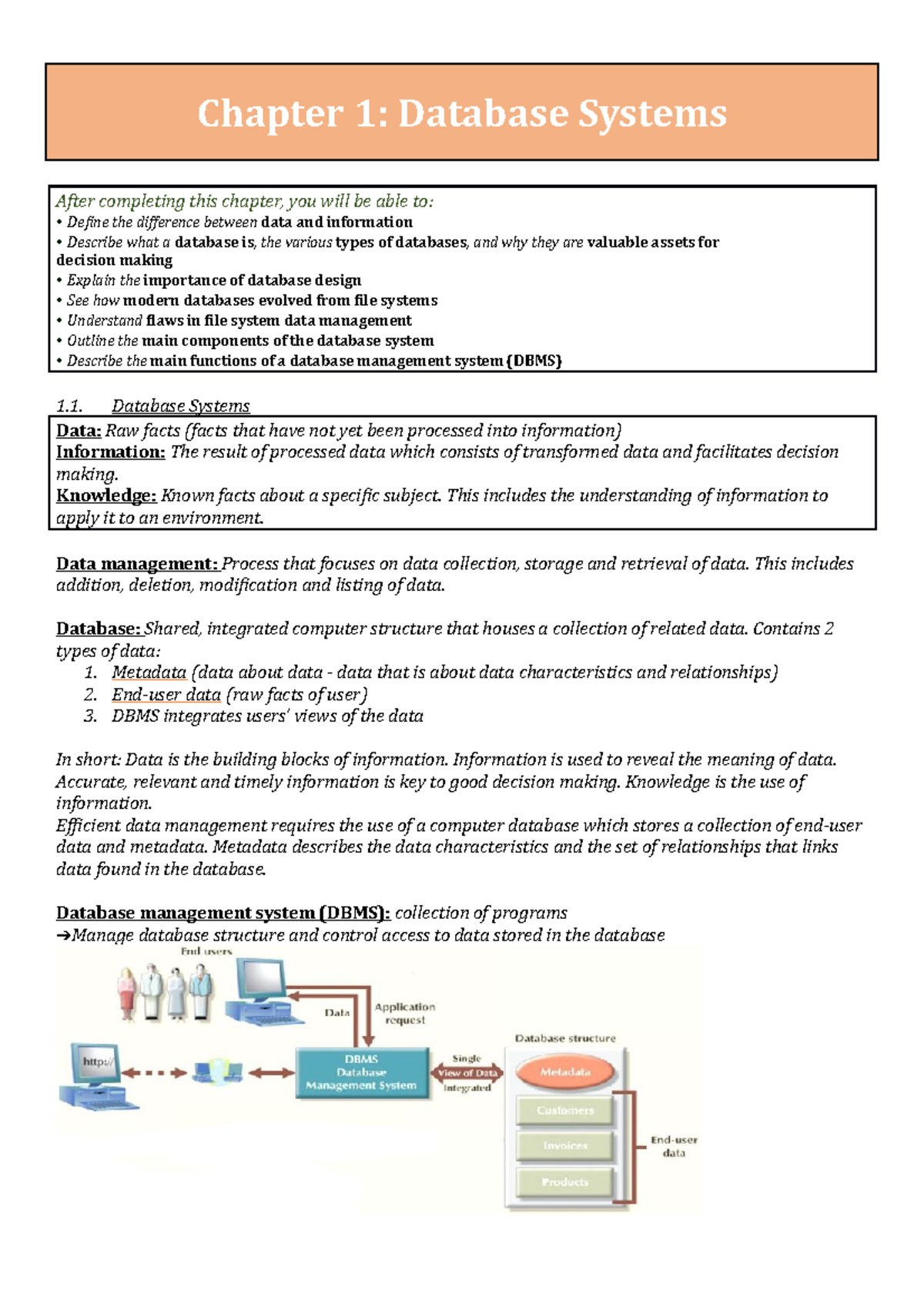 Chapter 1 Data models - After completing this chapter, you will be able ...