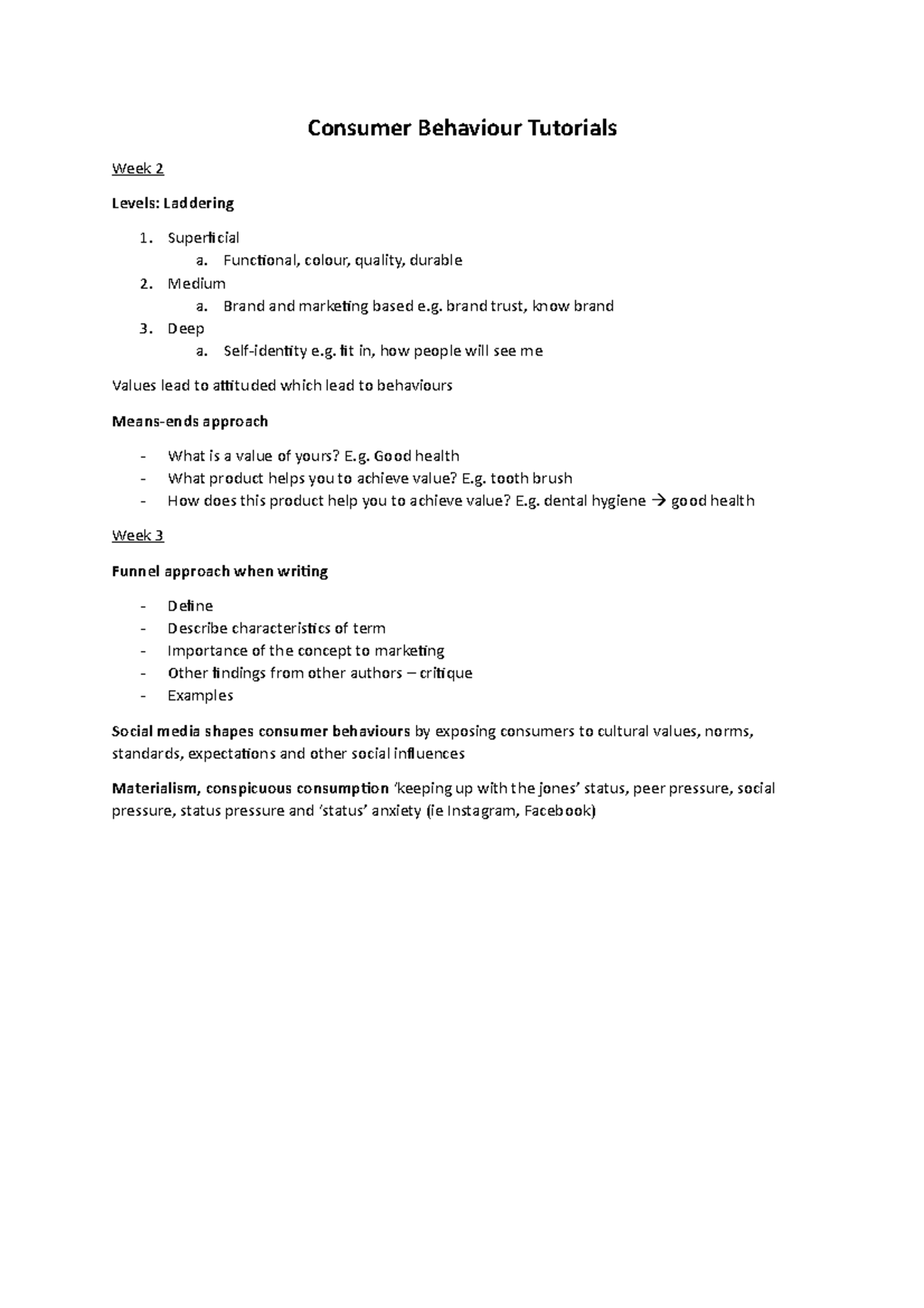 Consumer Behaviour Tutorials - Functional, colour, quality, durable ...