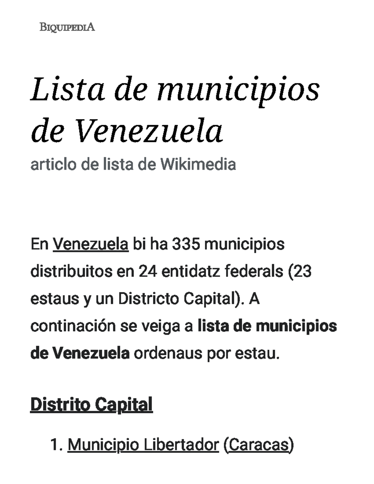 Lista de municipios de Venezuela - Biquipedia, a enciclopedia libre ...