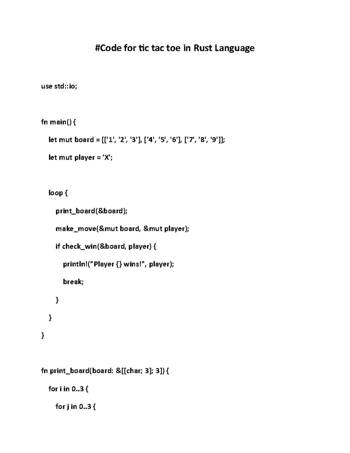Rust-Tic - Tic Tac Toe game coded in Rust - #Code for tic tac toe in ...