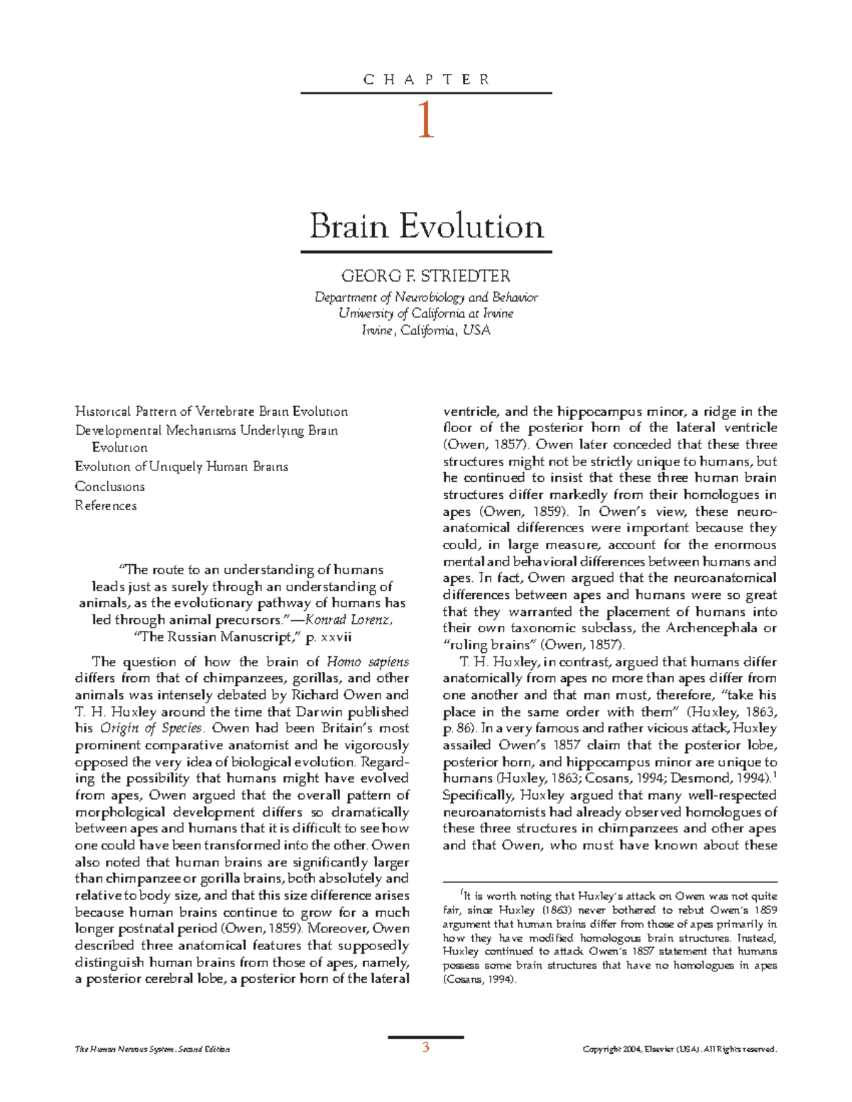 Chapter-1-Brain-Evolution 2004 The-Human-Nervous-System - Historical ...