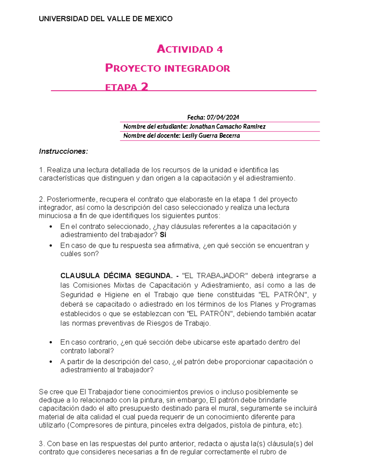 A 3 JCR DIT - sdasdas - ACTIVIDAD 4 PROYECTO INTEGRADOR ETAPA 2 Fecha ...