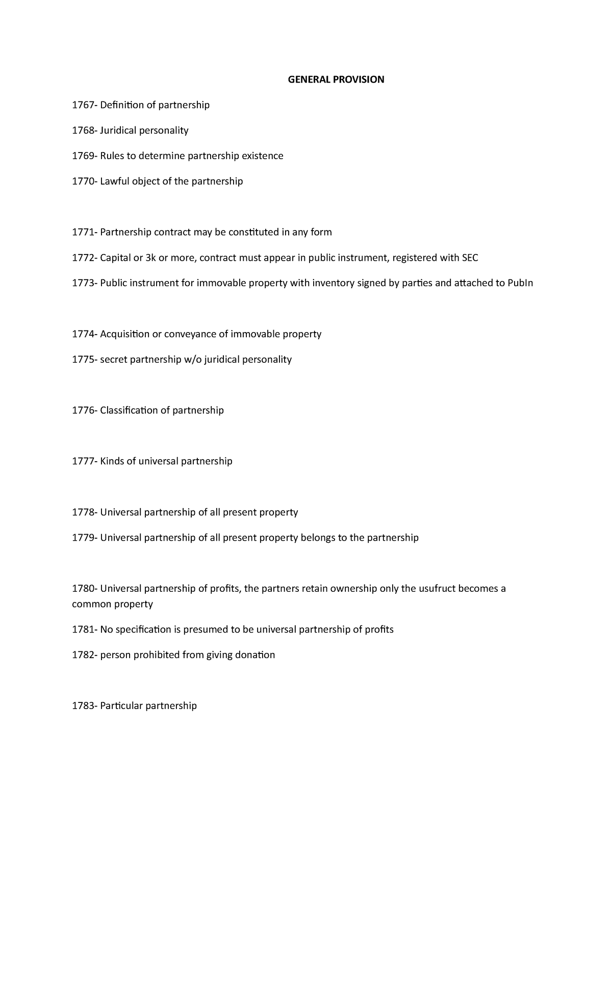 General Provision - hrllo - GENERAL PROVISION 1767- Definition of ...