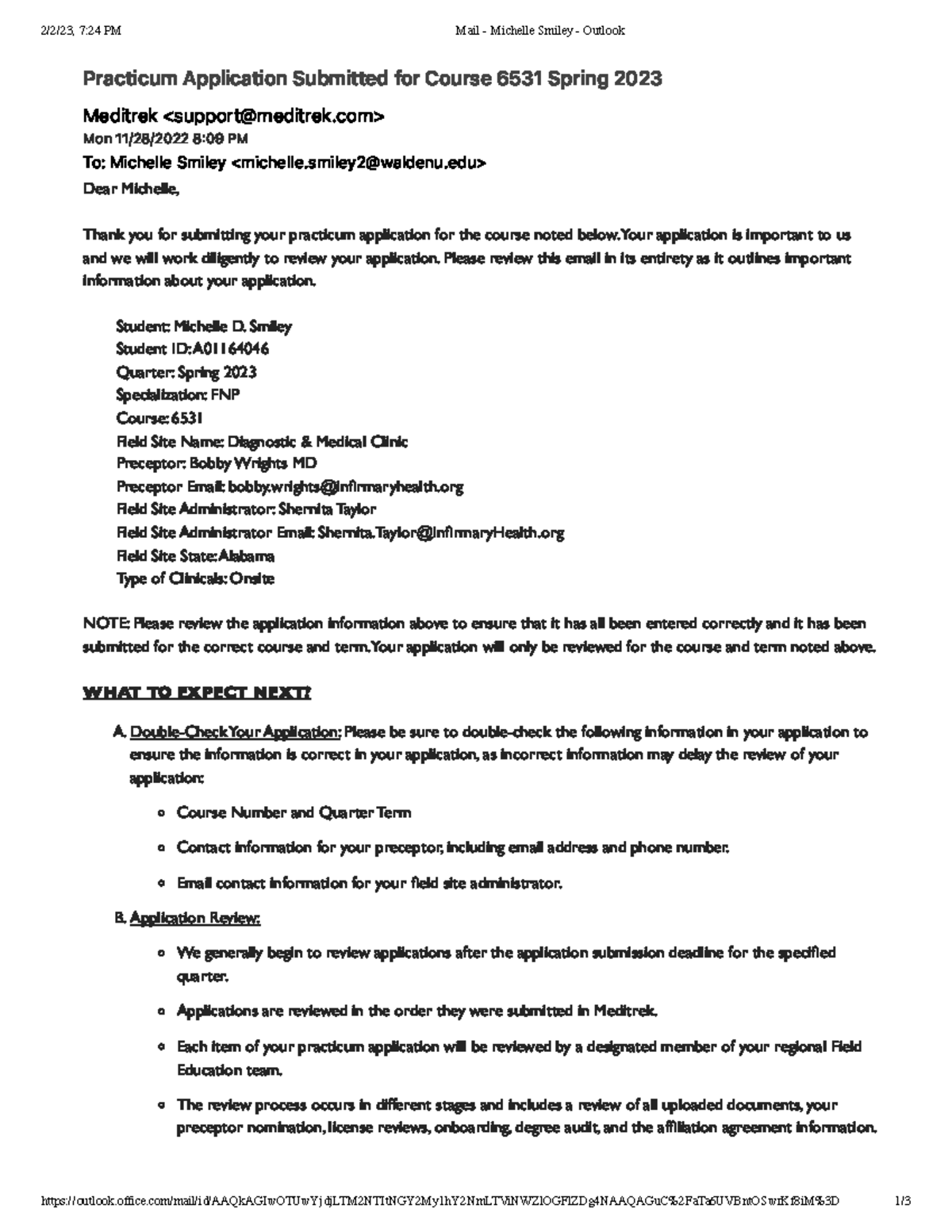 WK10Assgn 2Smiley M - Assignment - 2/2/23, 7:24 PM Mail - Michelle ...