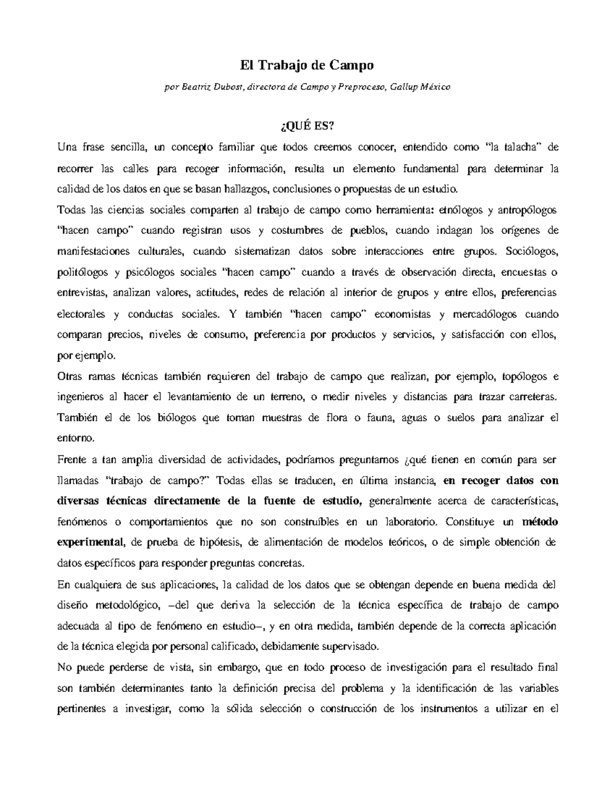 Li17 - es historia - El Trabajo de Campo por Beatriz Dubost, directora ...