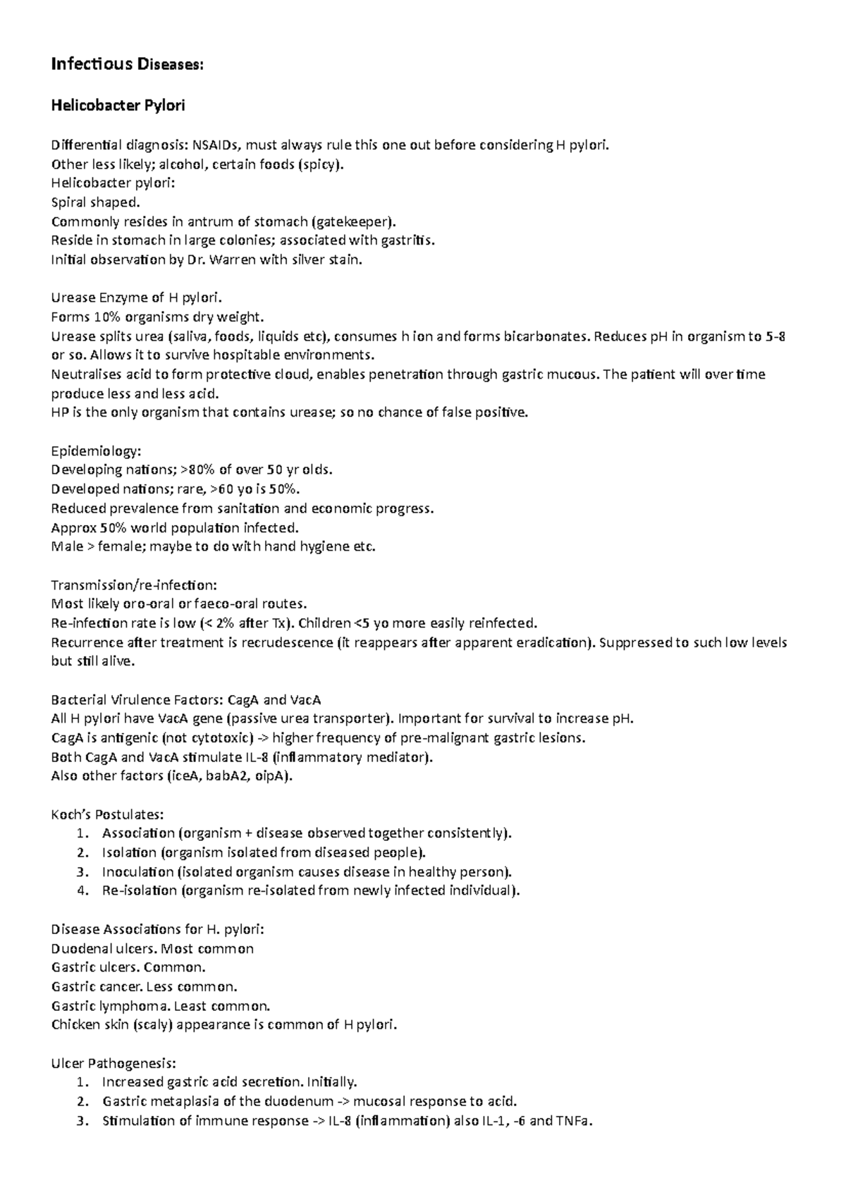 Infectious Agents and Diseases - Infectious Diseases: Helicobacter ...