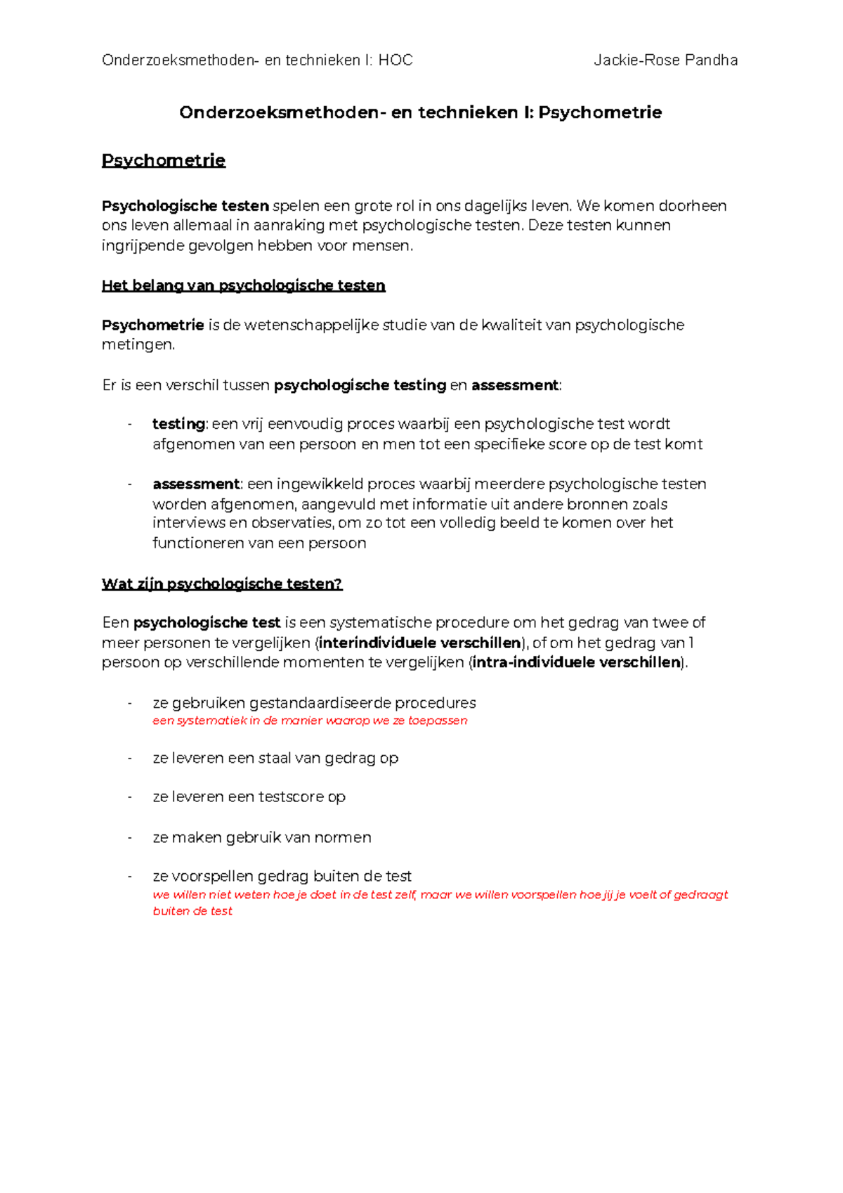 HOC Onderzoeksmethoden- en technieken I les 1-4 - Onderzoeksmethoden ...