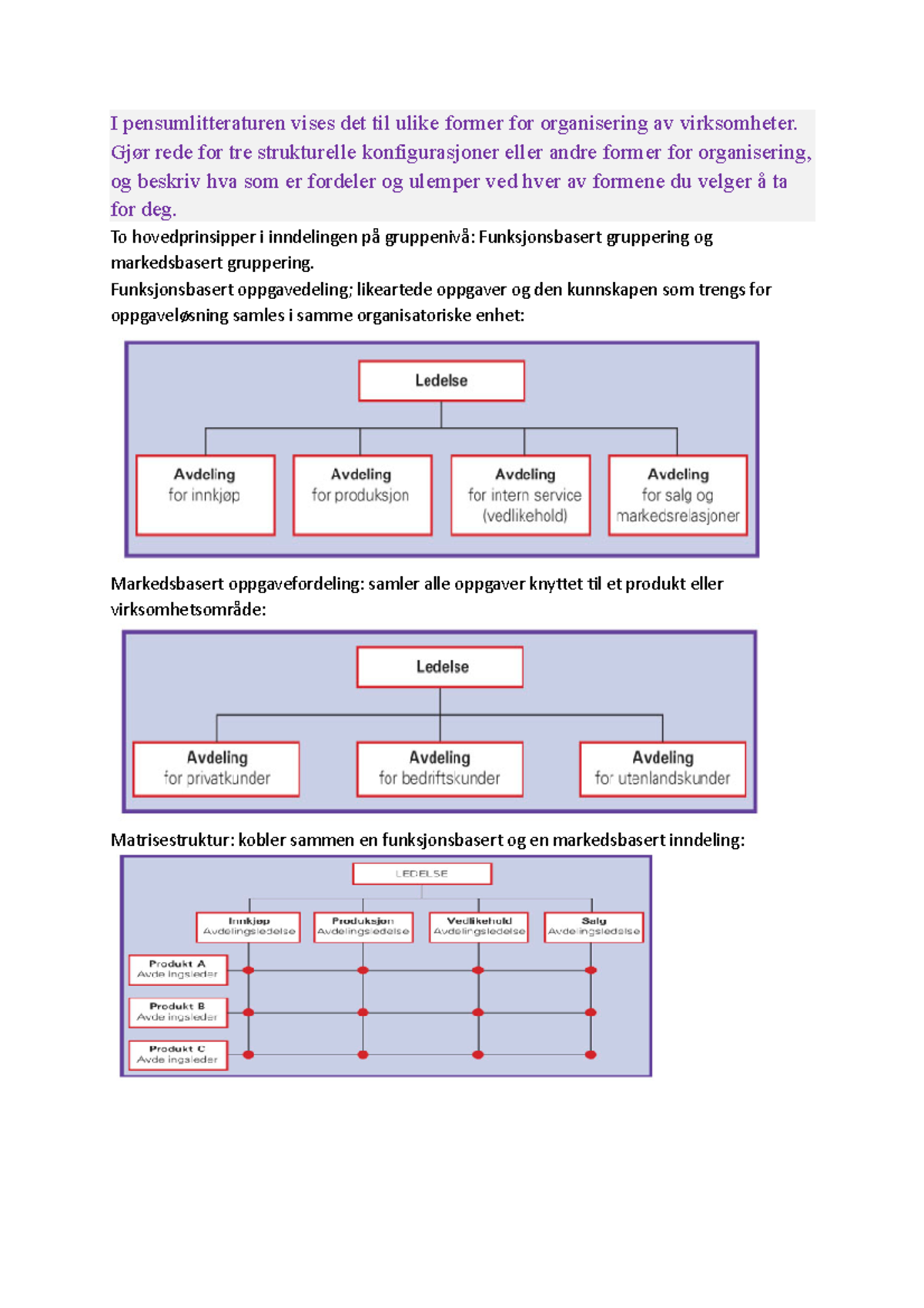 Viktige elementer fra boken "Hvordan organisasjoner fungerer" av Jacobsen Thorsvik - I - Studocu