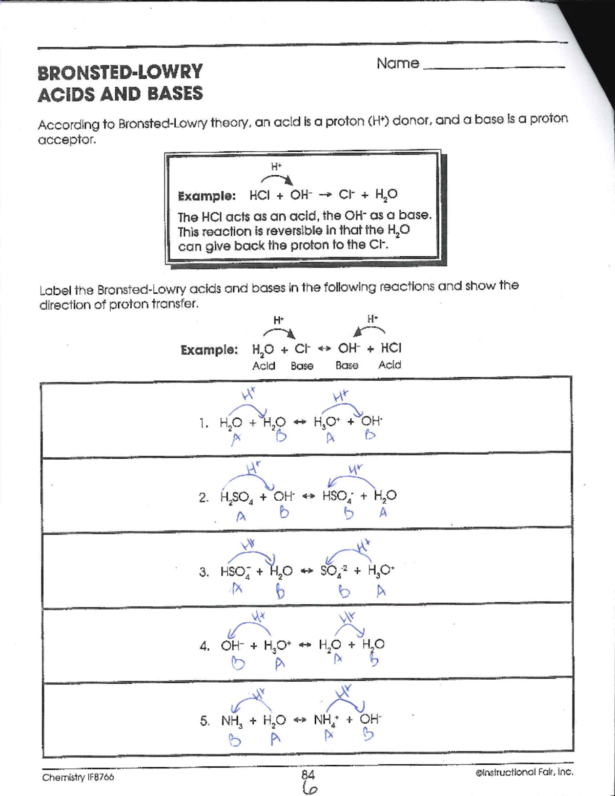 Acid Base Id and Naming Acid Key - Studocu
