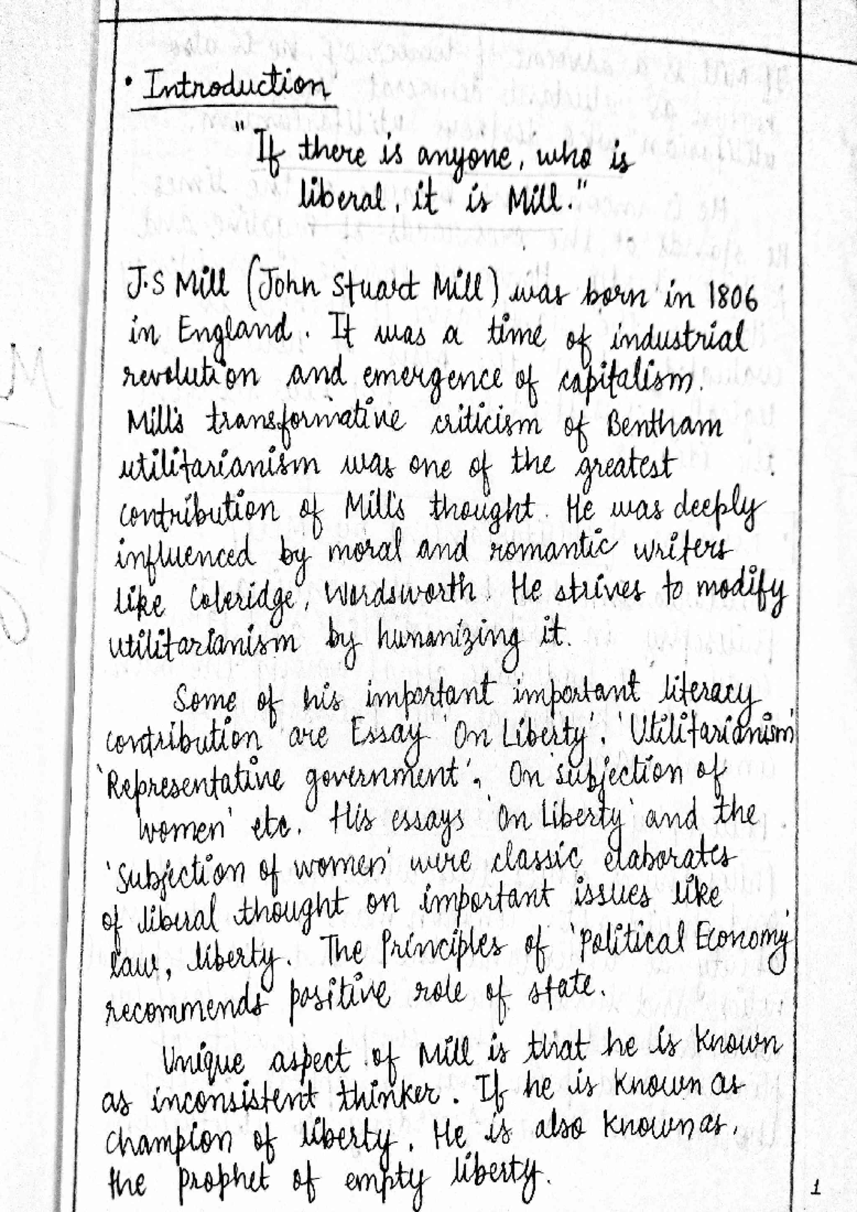 Mpp ASSIGNMENT JS MILL - B.A (Hons.) Political Science - Studocu