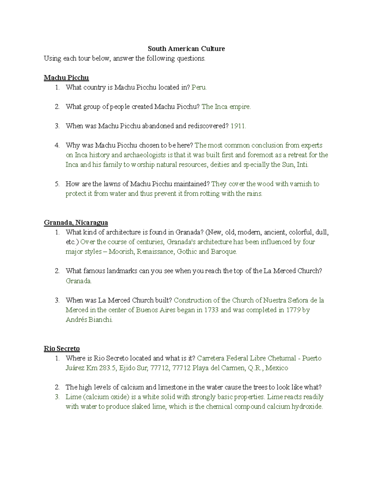 South American Culture - South American Culture Using each tour below ...