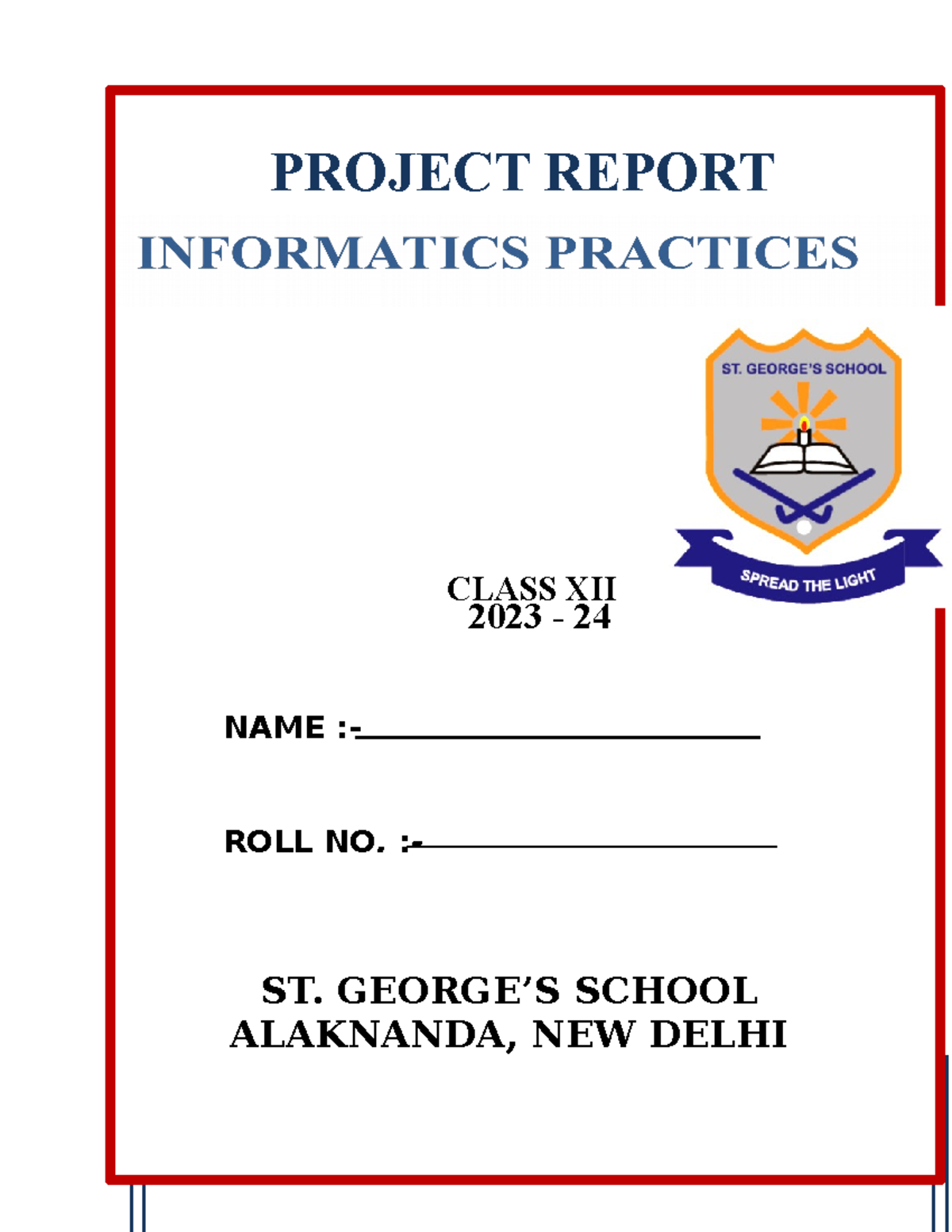 Aastha IP Employee Project - NAME :- ROLL NO. :- ####### ST. GEORGE’S ...