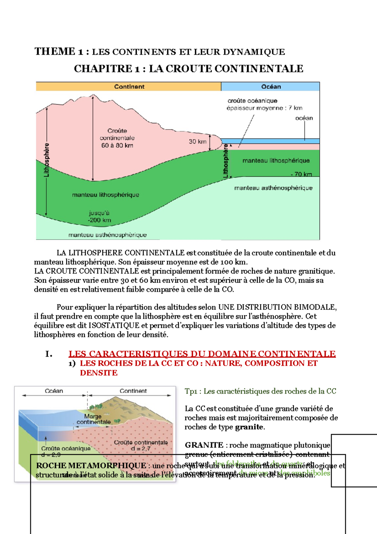 [La croute continentale] - Son épaisseur moyenne est de 100 km. LA ...