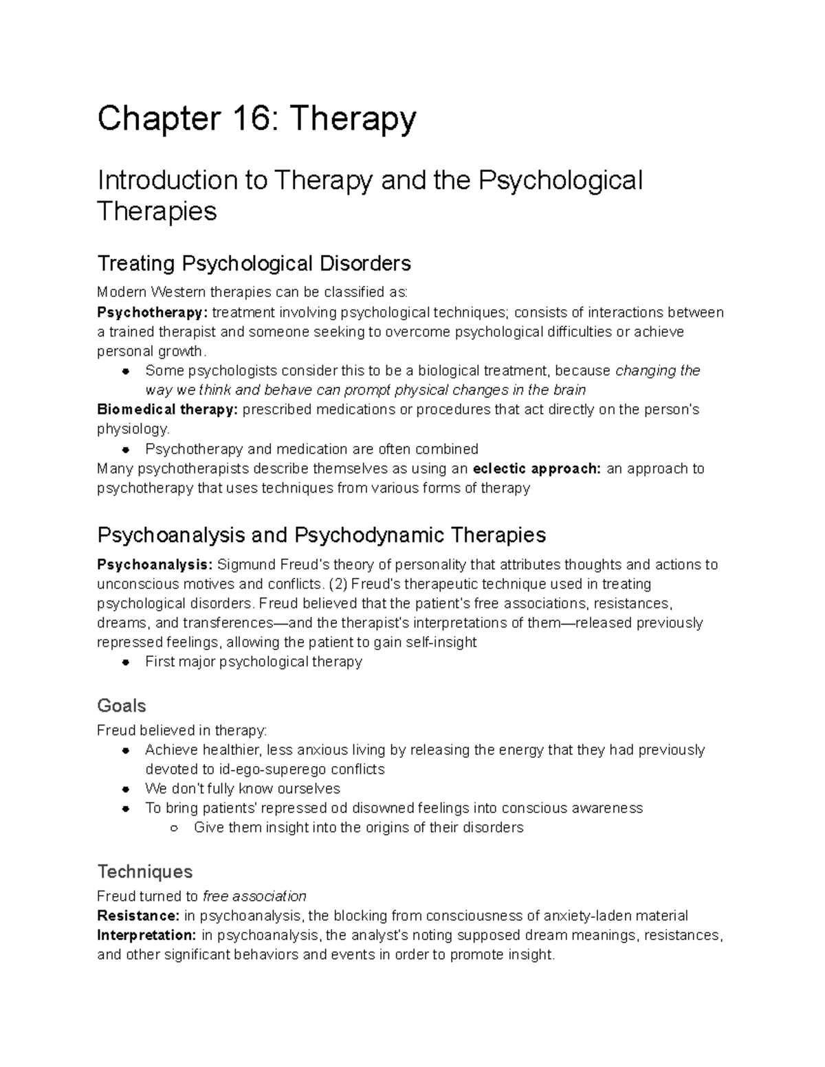 Chapter 16 Therapy - Chapter 16: Therapy Introduction to Therapy and ...