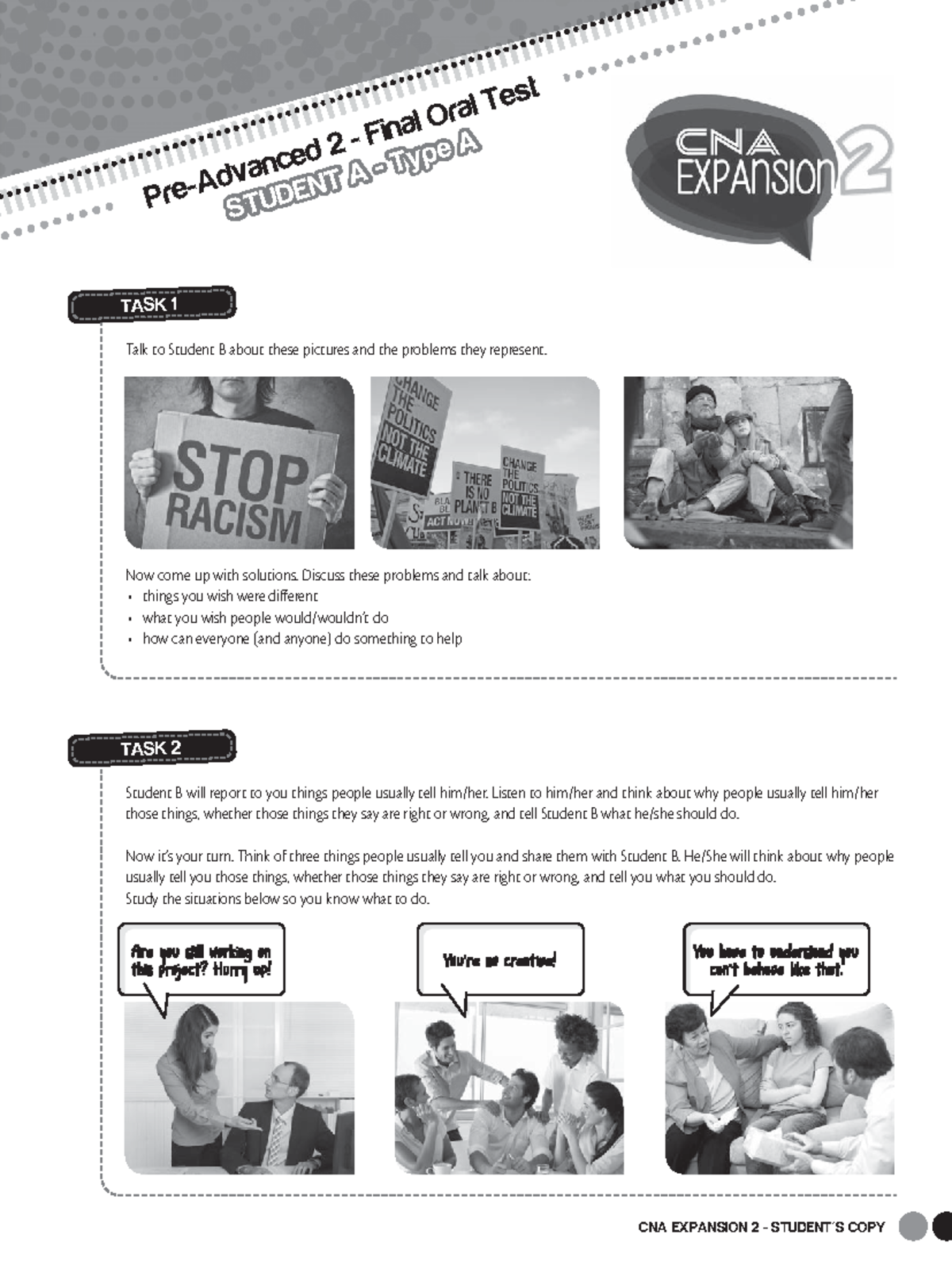 Expansion 2 - Final Oral Test - Pre-Advanced 2 - Final Oral Test Talk ...