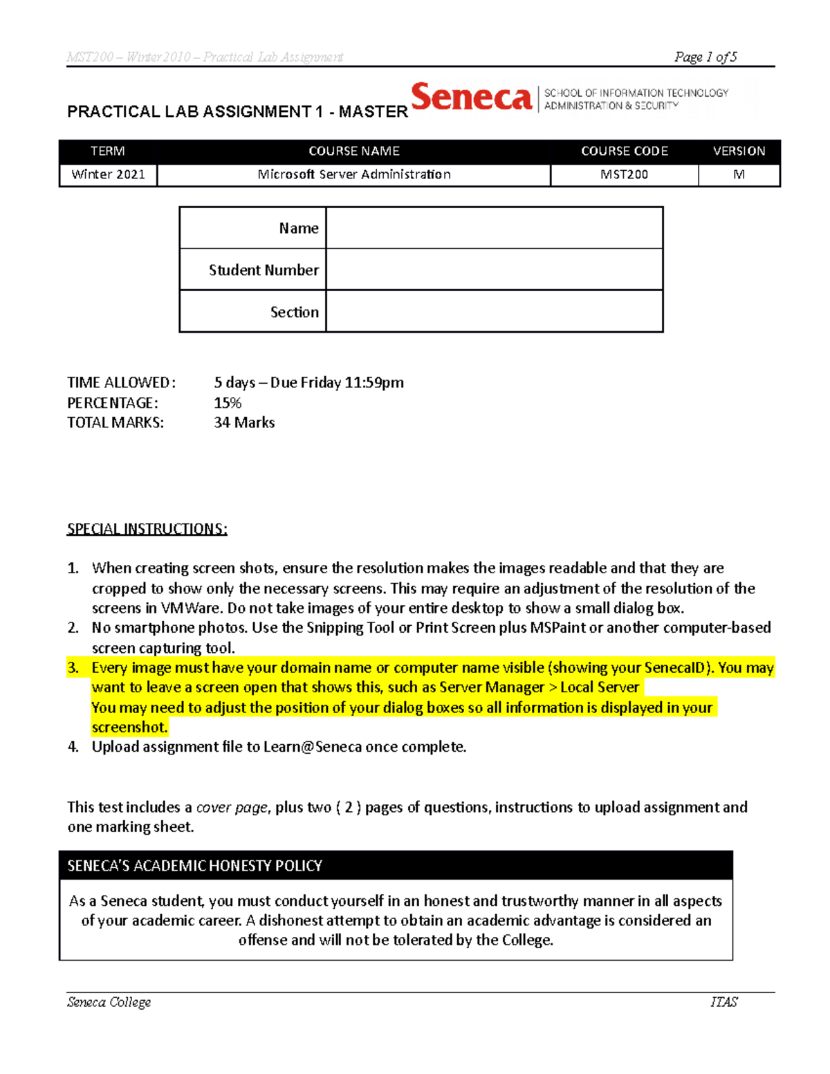 Mst200 Practical Assign 1 Master Practical Lab Assignment 1 Master Term Course Name 
