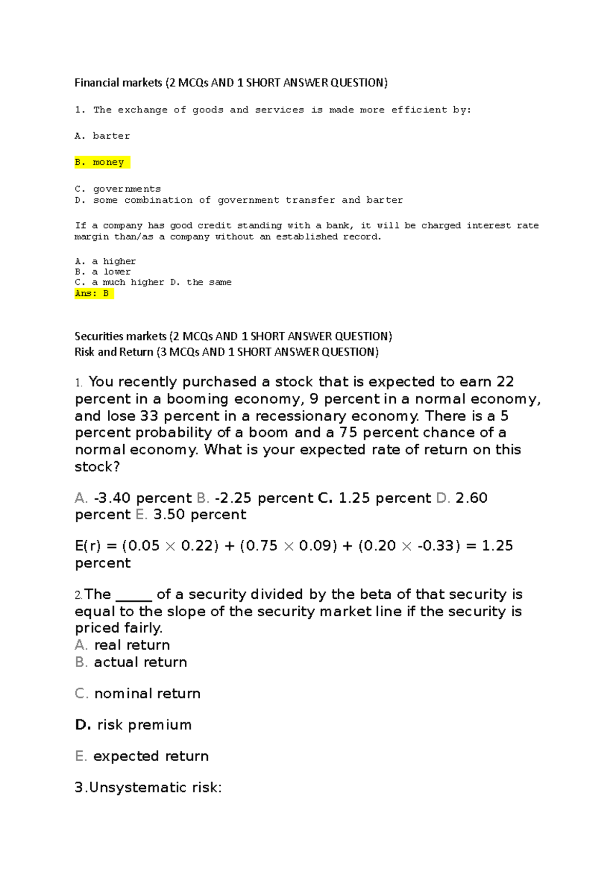 Sample mid paper - BAO 3403 - VU - Studocu