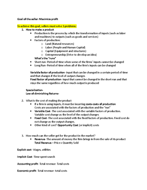 Microeconomics 232- Chapter 12 Notes - Monopoly- One seller of a good ...