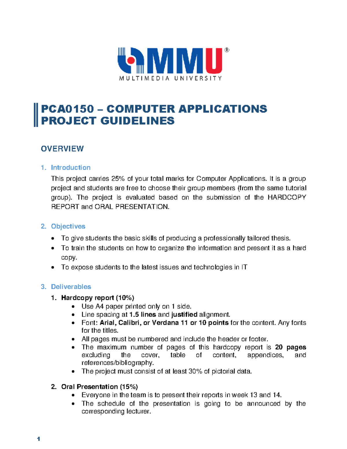 Computer Applications - 1 PCA0150 – COMPUTER APPLICATIONS PROJECT ...