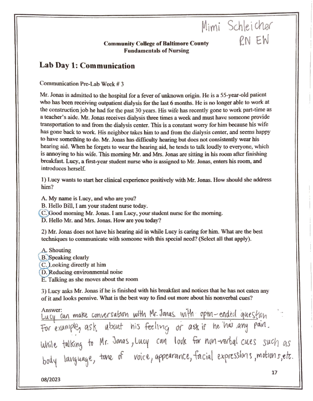 Pre lab 1 Nurn153 Mimi - Pre lab assignment - NURN 101 - Studocu