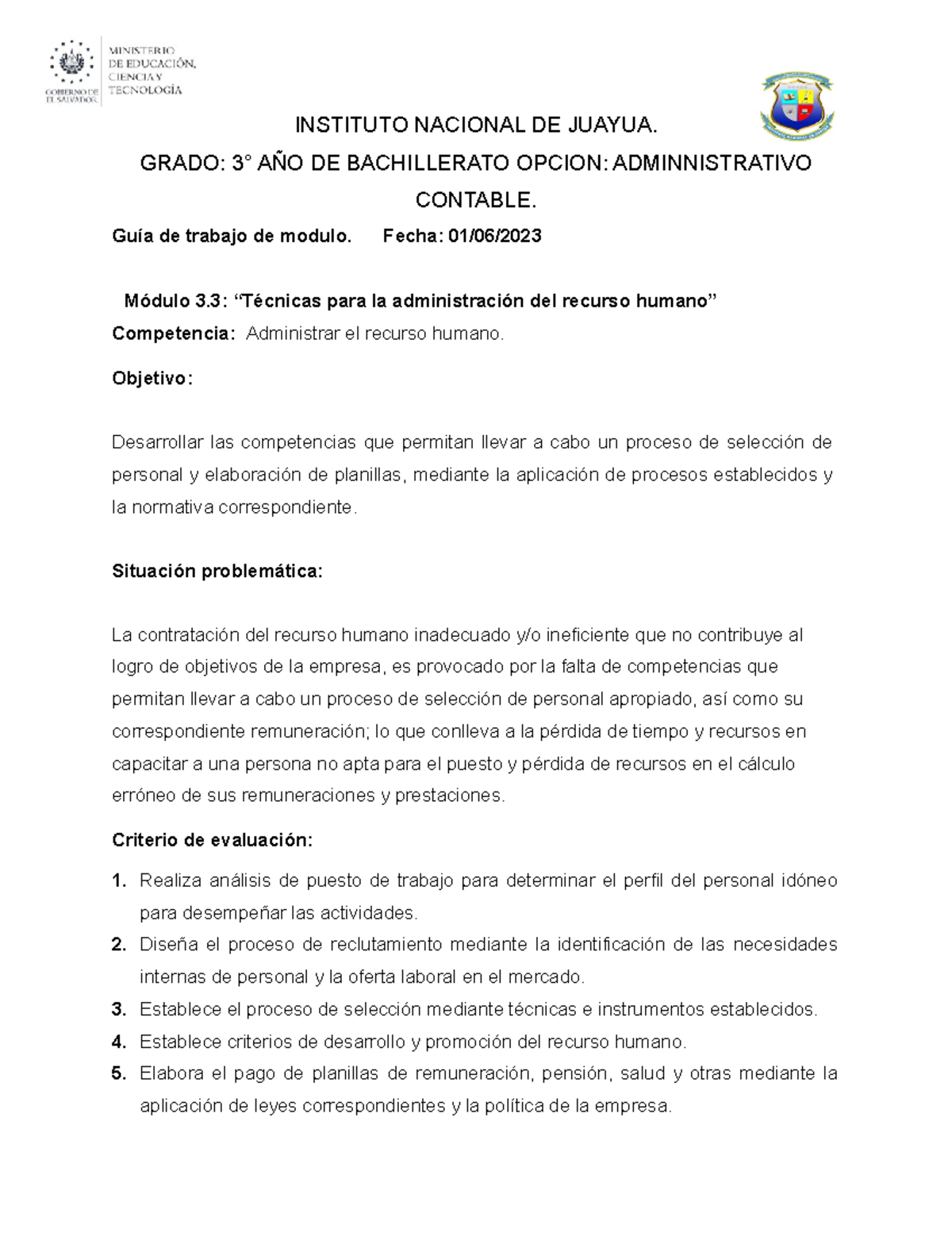 Etapa de informarse modulo 3 - INSTITUTO NACIONAL DE JUAYUA. GRADO: 3 ...
