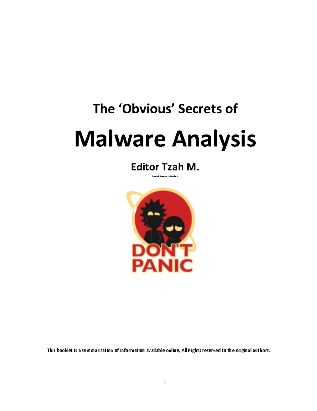 Malware-Collection - The ‘Obvious’ Secrets of Malware Analysis Editor ...
