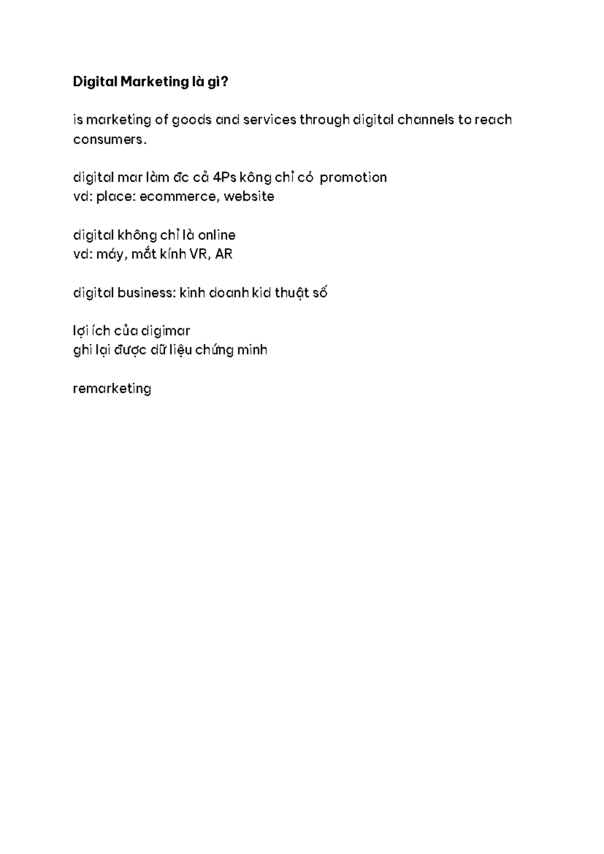 C1 Digital Marketing - note - Digital Marketing là gì? is marketing of ...