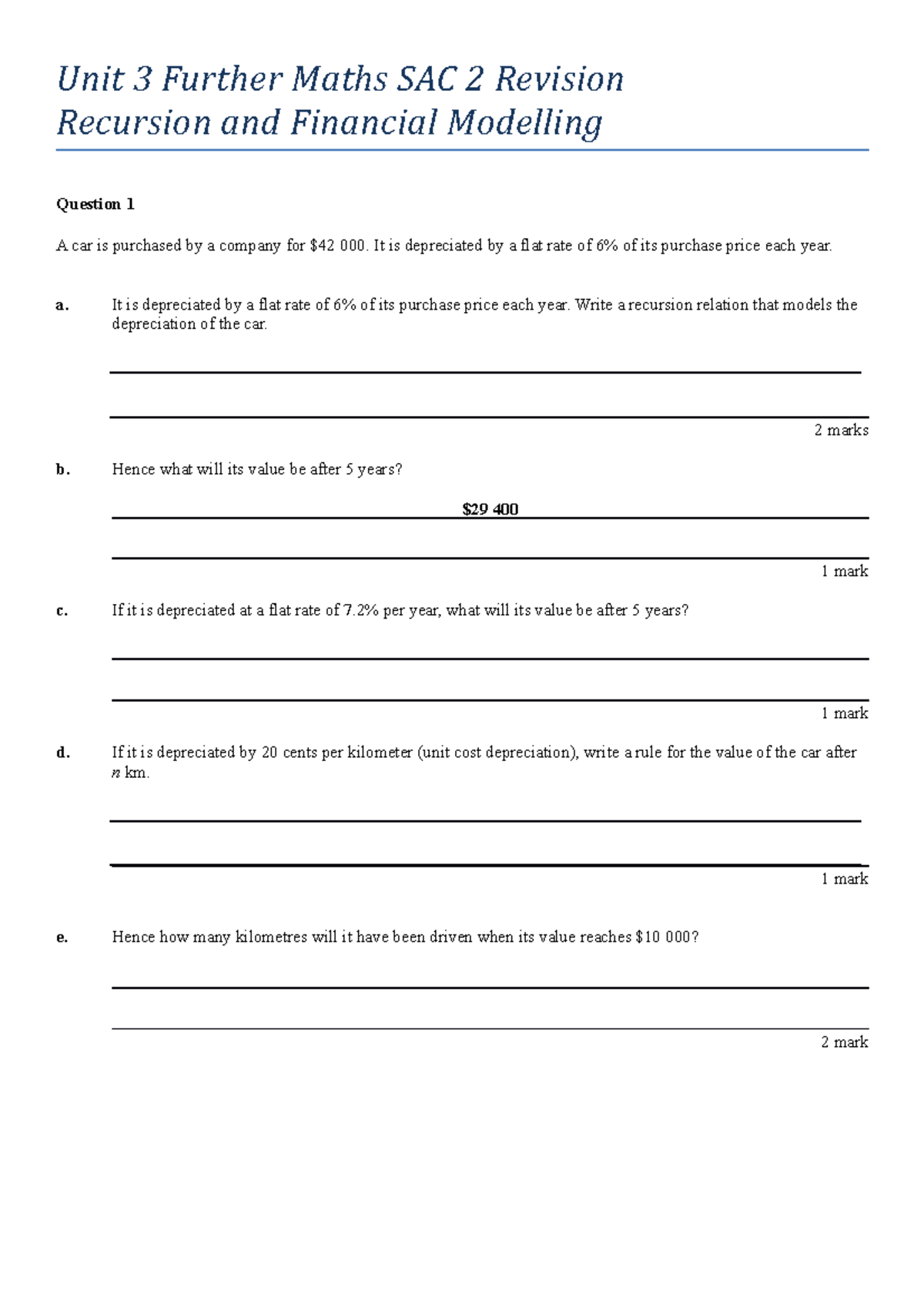 SAC 2 Revision Solutions final-2 - Unit 3 Further Maths SAC 2 Revision ...