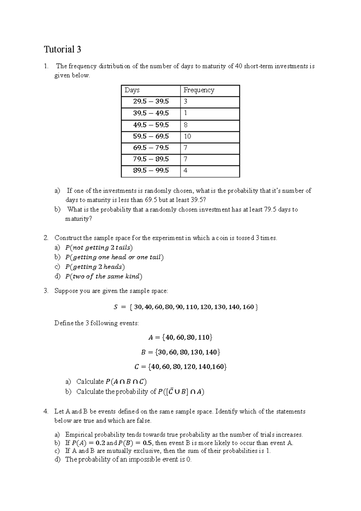 Tutorial 3.pdf Stats - Tutorial 3 The frequency distribution of the ...