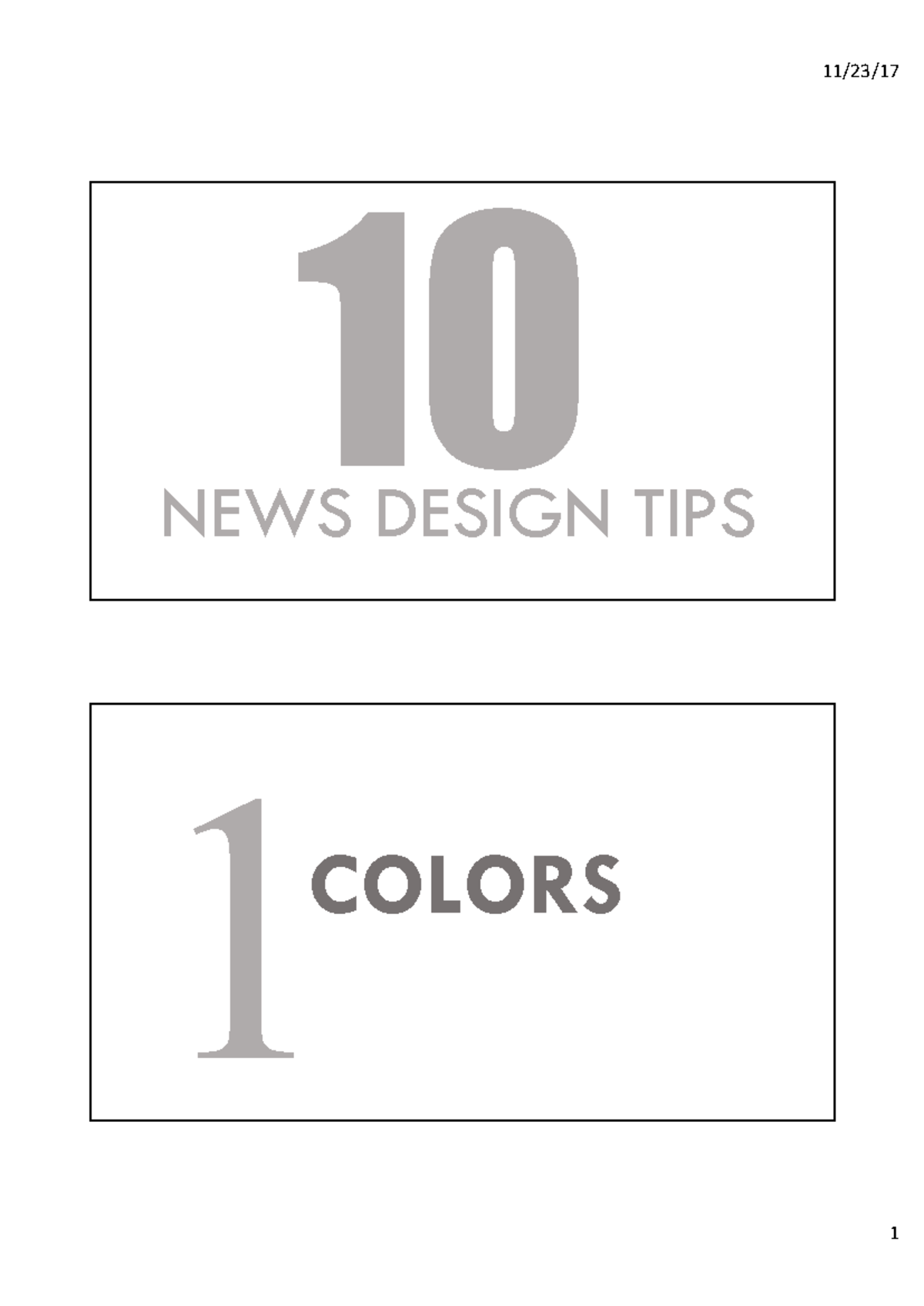 Page Design Tips Comments - 10 NEWS DESIGN TIPS 1 COLORS COLORS Use ...