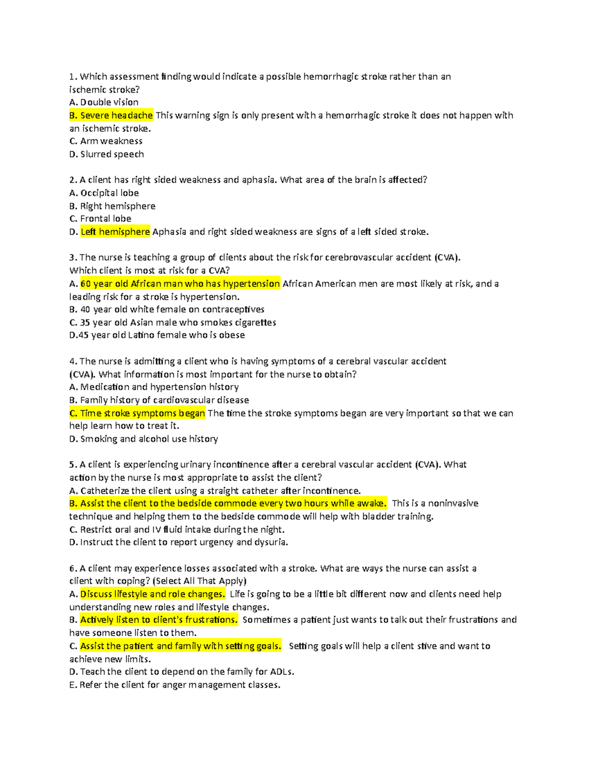 Week 12 TTE - Week 12 10 question quiz with answers and reasonings for answers - Which ...