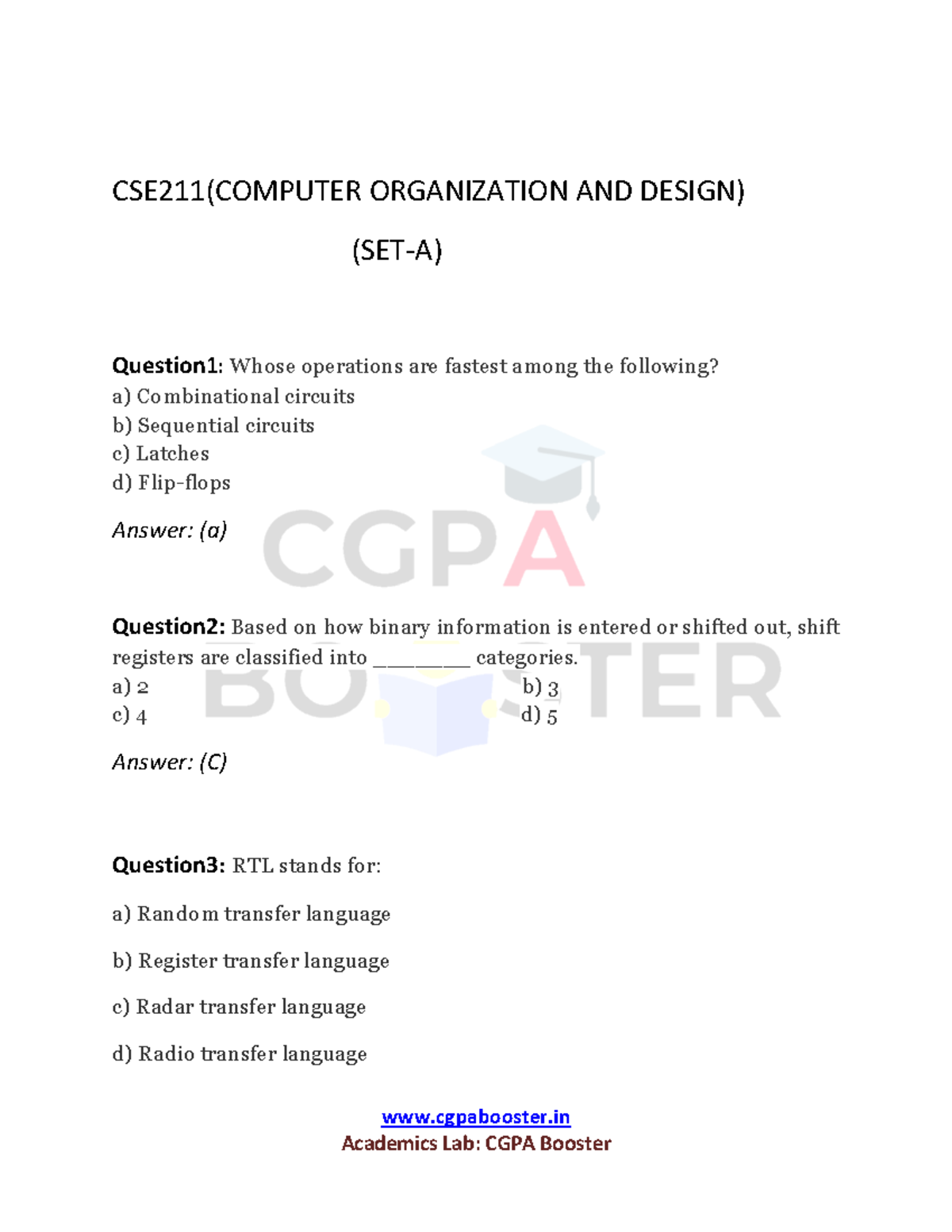CSE211 chapter 1 both set - Summer Training - LPU - Studocu