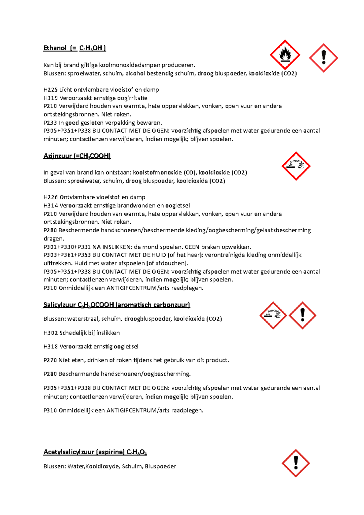 Natriumhydroxide H En P Zinnen