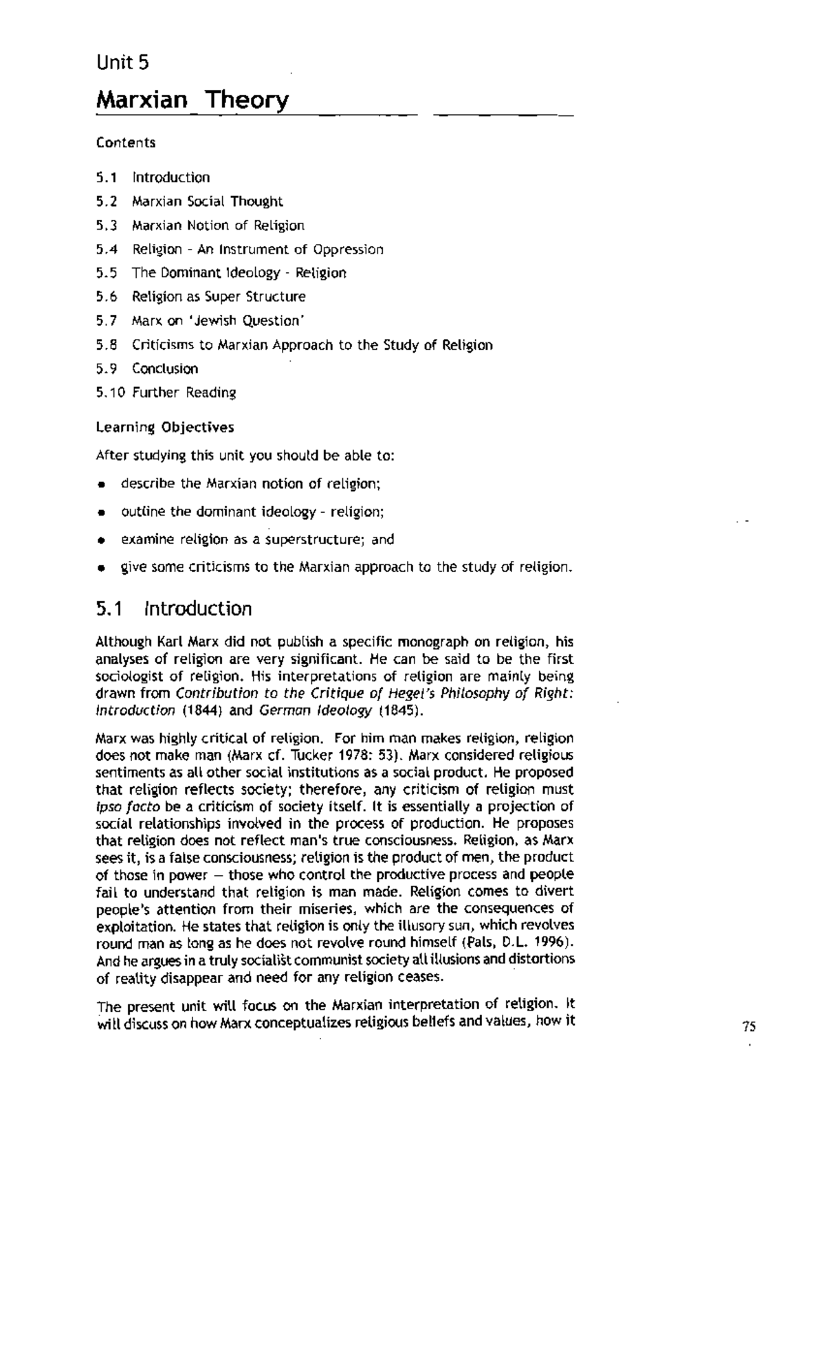 Unit-5 - Marxian Theory Contents 5 lntroduction 5 Marxian Social ...