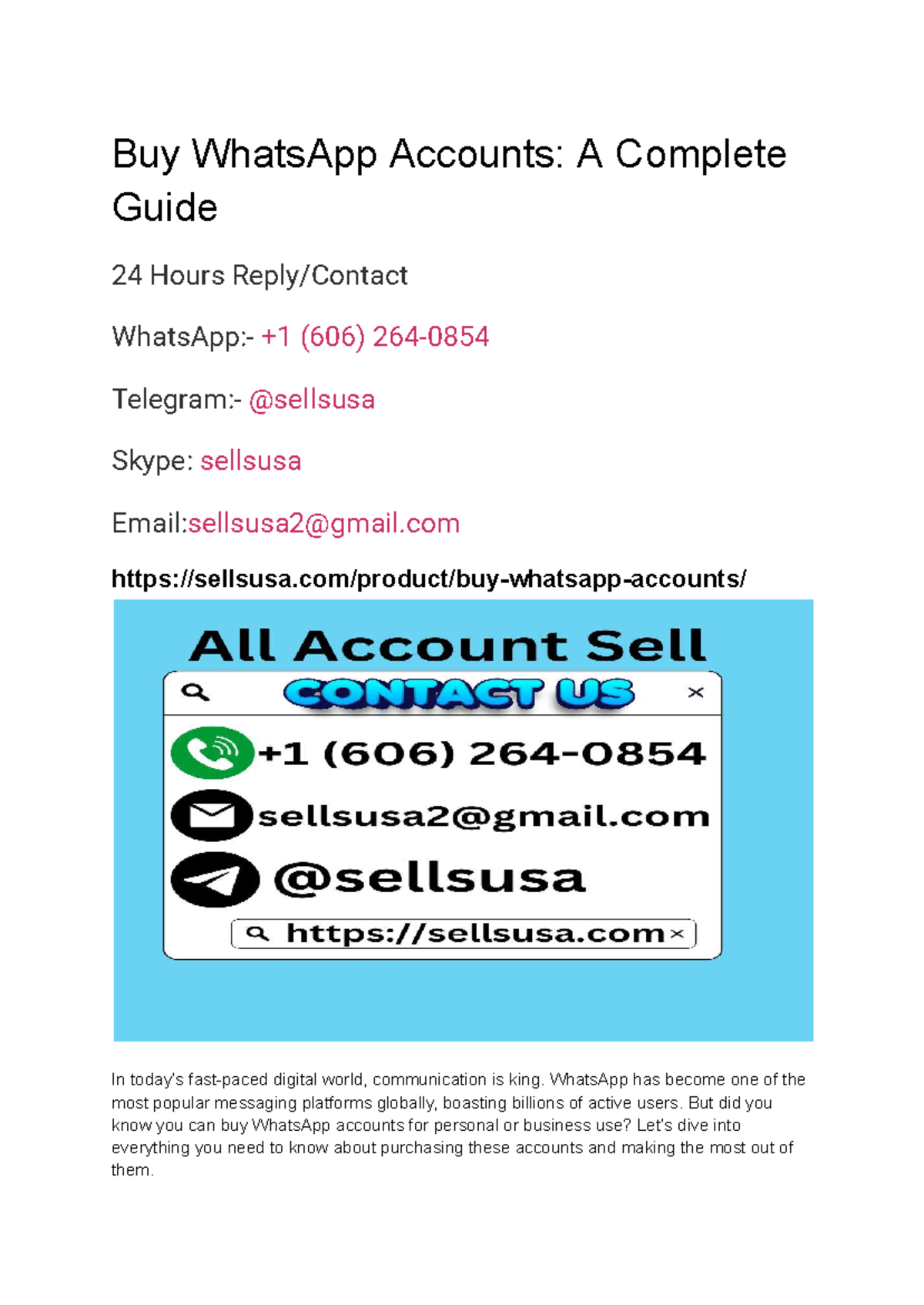 Buy Whats App Accounts A Complete Guide - Buy WhatsApp Accounts: A ...